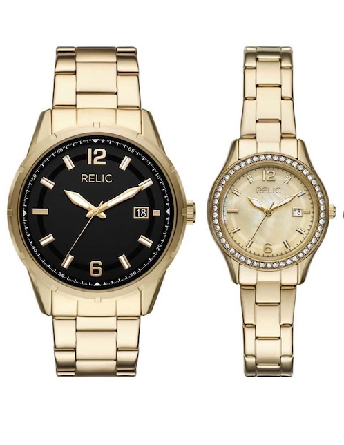 Reloj Relic His & Hers Three-Hand Date Set unisex ZR97016 | Gran Barata